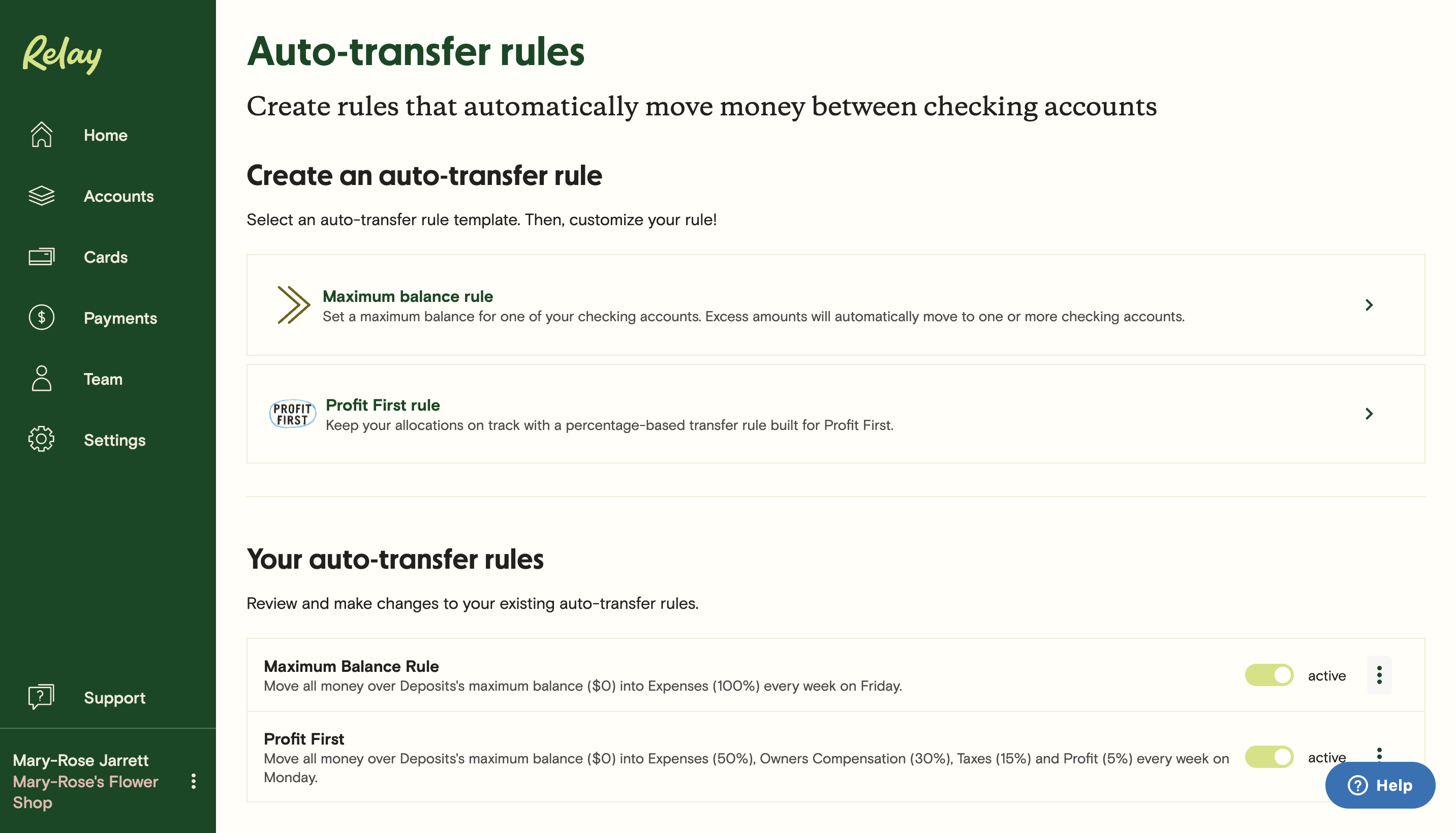 Editing auto-transfer rules – Relay Financial
