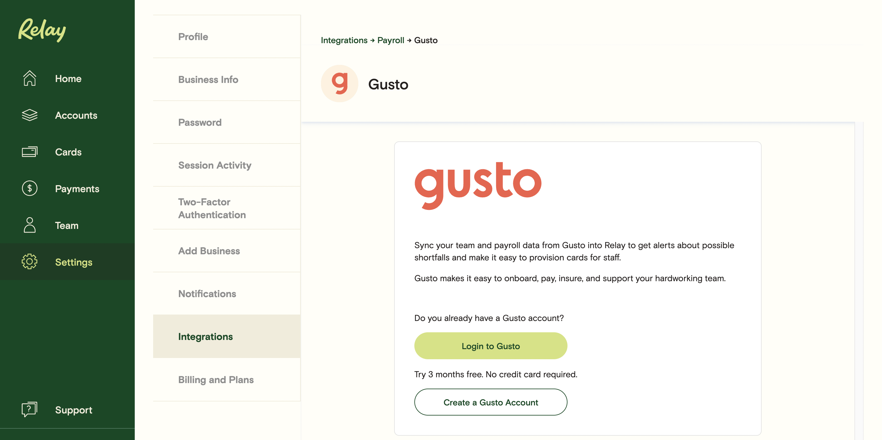 Integrating Relay with Gusto – Relay Financial