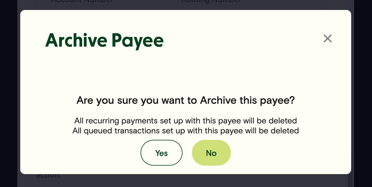 Adding and archiving a payee – Relay Financial